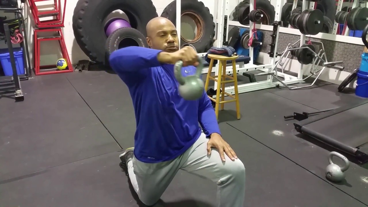 4 Half Kneeling Single Arm Kettlebell Face Pull - YouTube