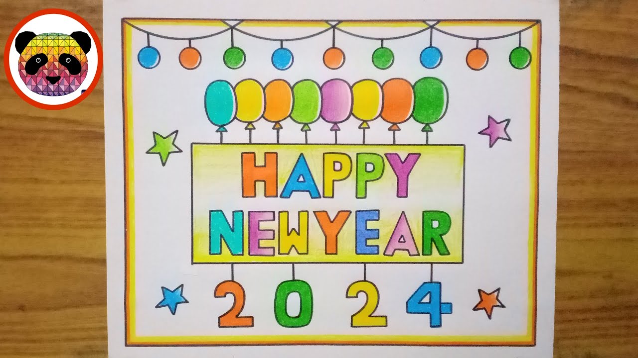 Happy New Year Drawing 2024 / Happy New Year Card Drawing / New Year ...