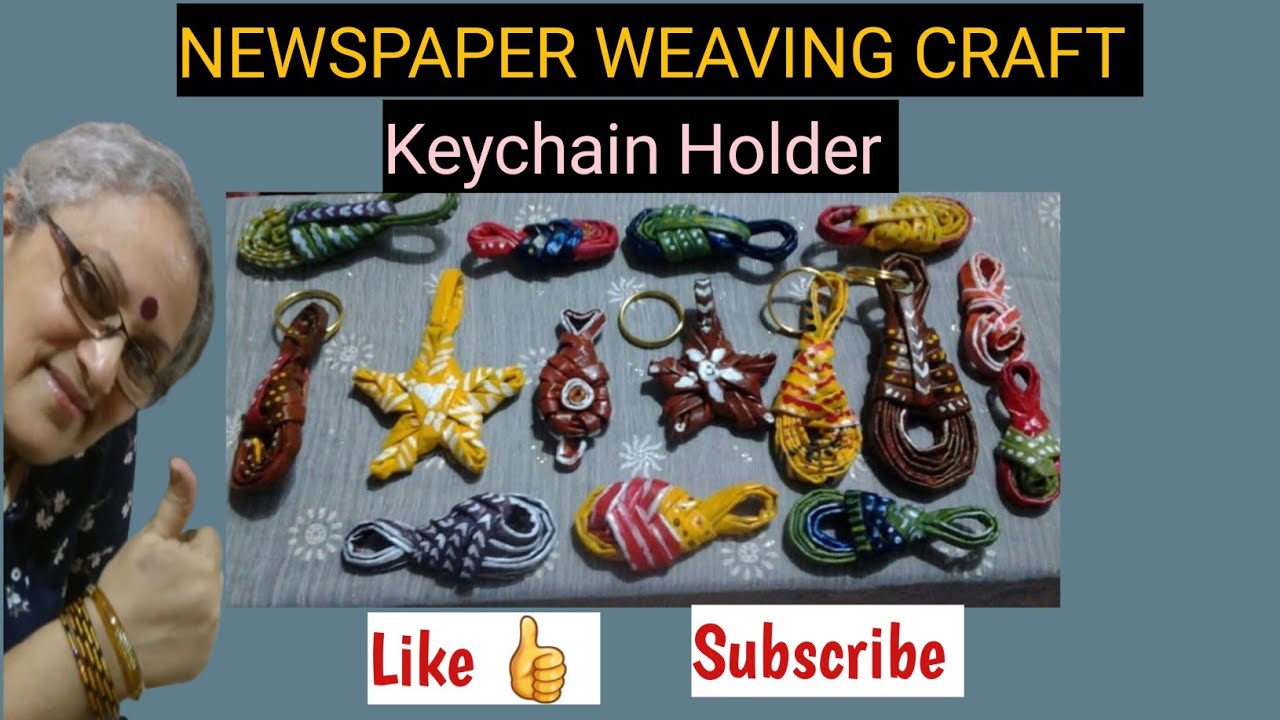 Newspaper weaving craft|Keychain Holder videos |@neetasartcrafts7402 ...
