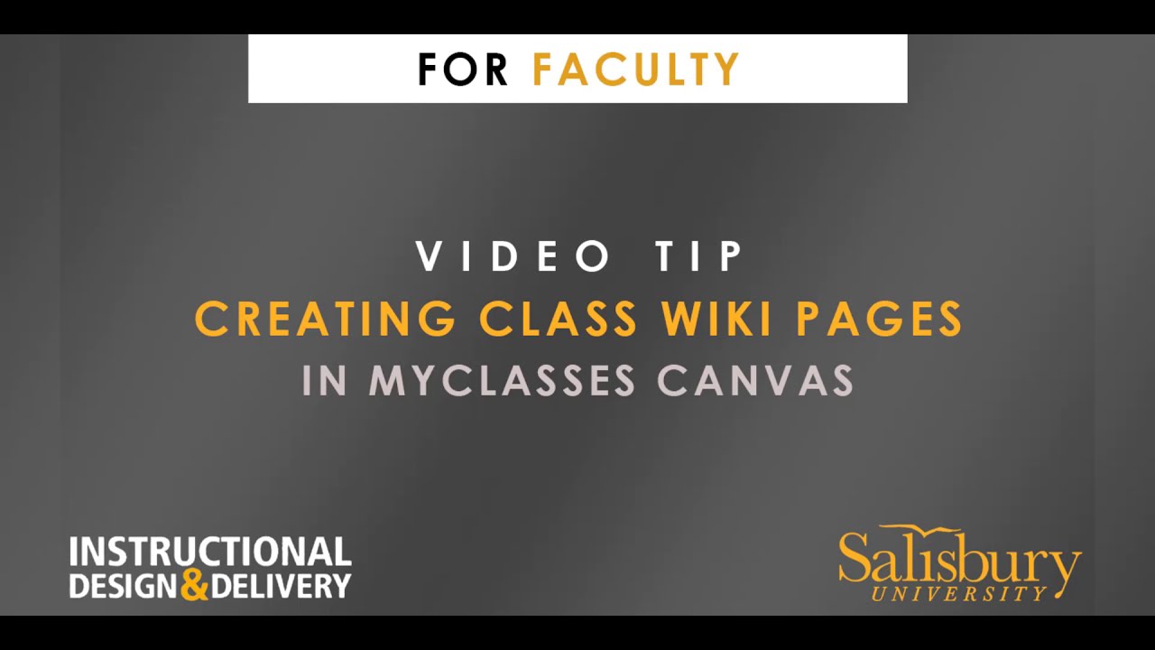 Creating Class Wiki Pages - YouTube