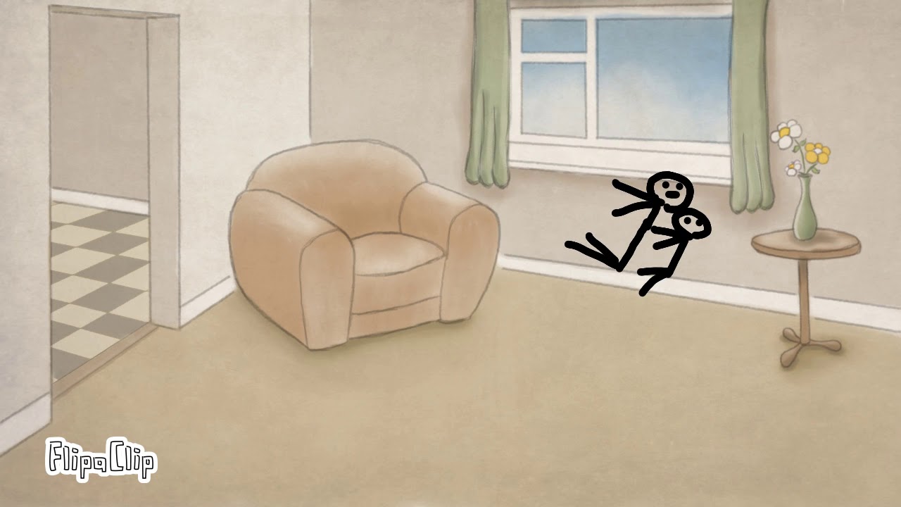 Man fall off couch animation - YouTube