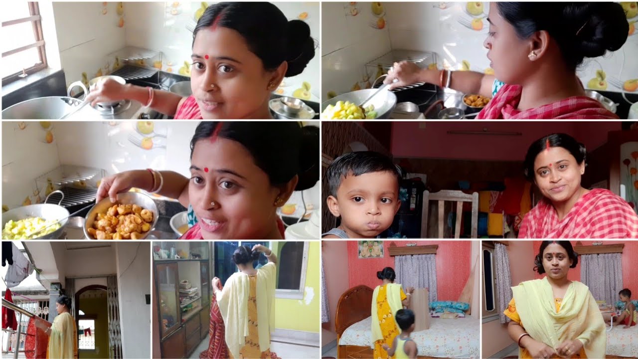 I did all the work of the world with two bun on both sides/দুটো খোপা ...
