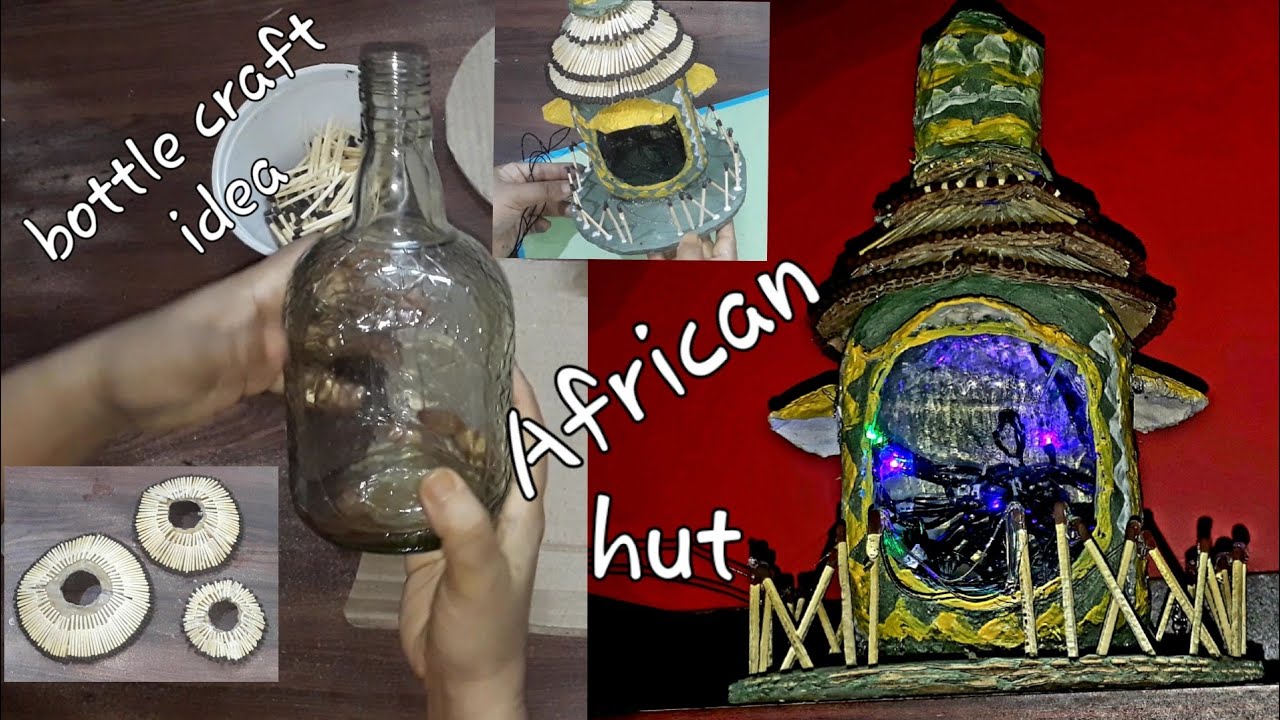 bottle craft idea | African hut - YouTube