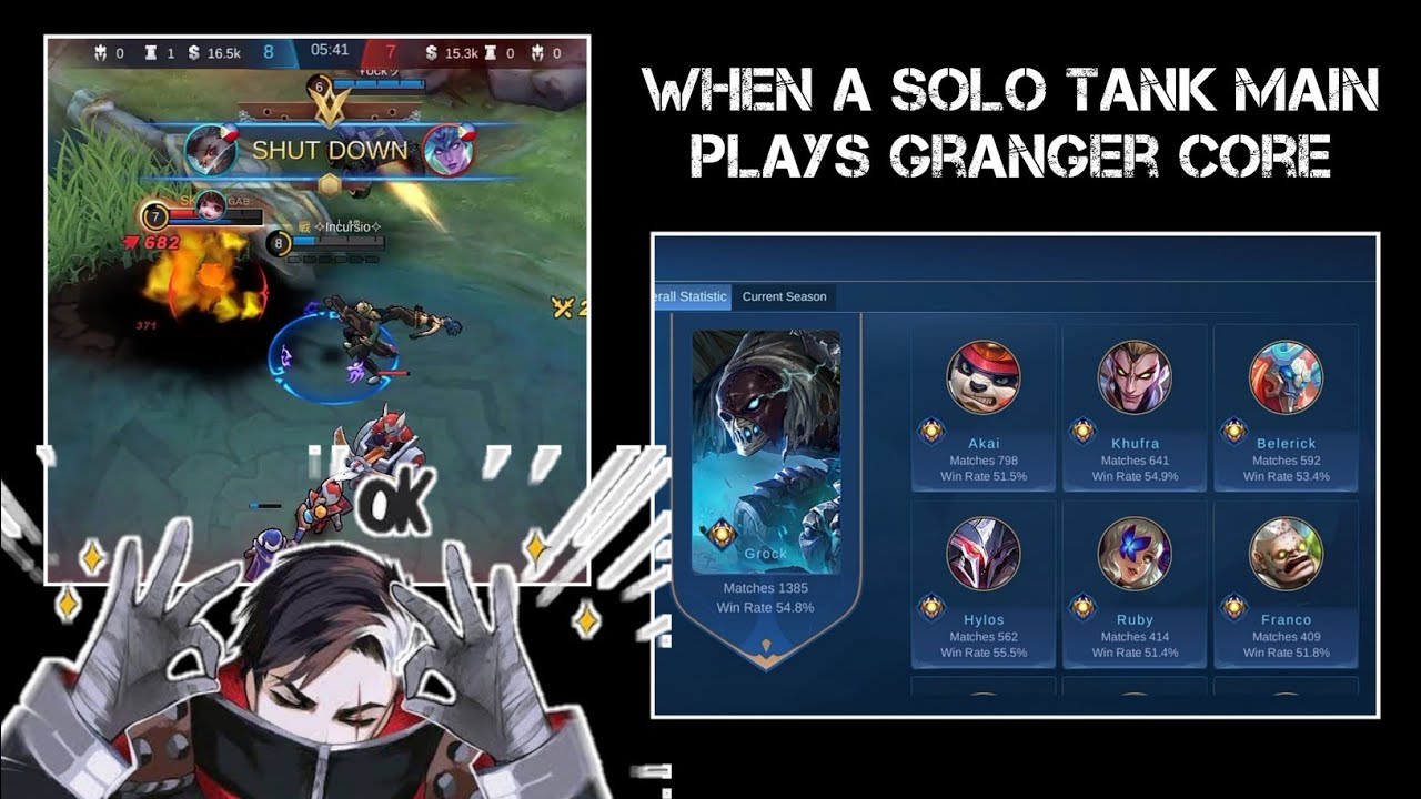 When a Solo Tank Main plays Granger Core•Granger Gameplay• Ranked - YouTube