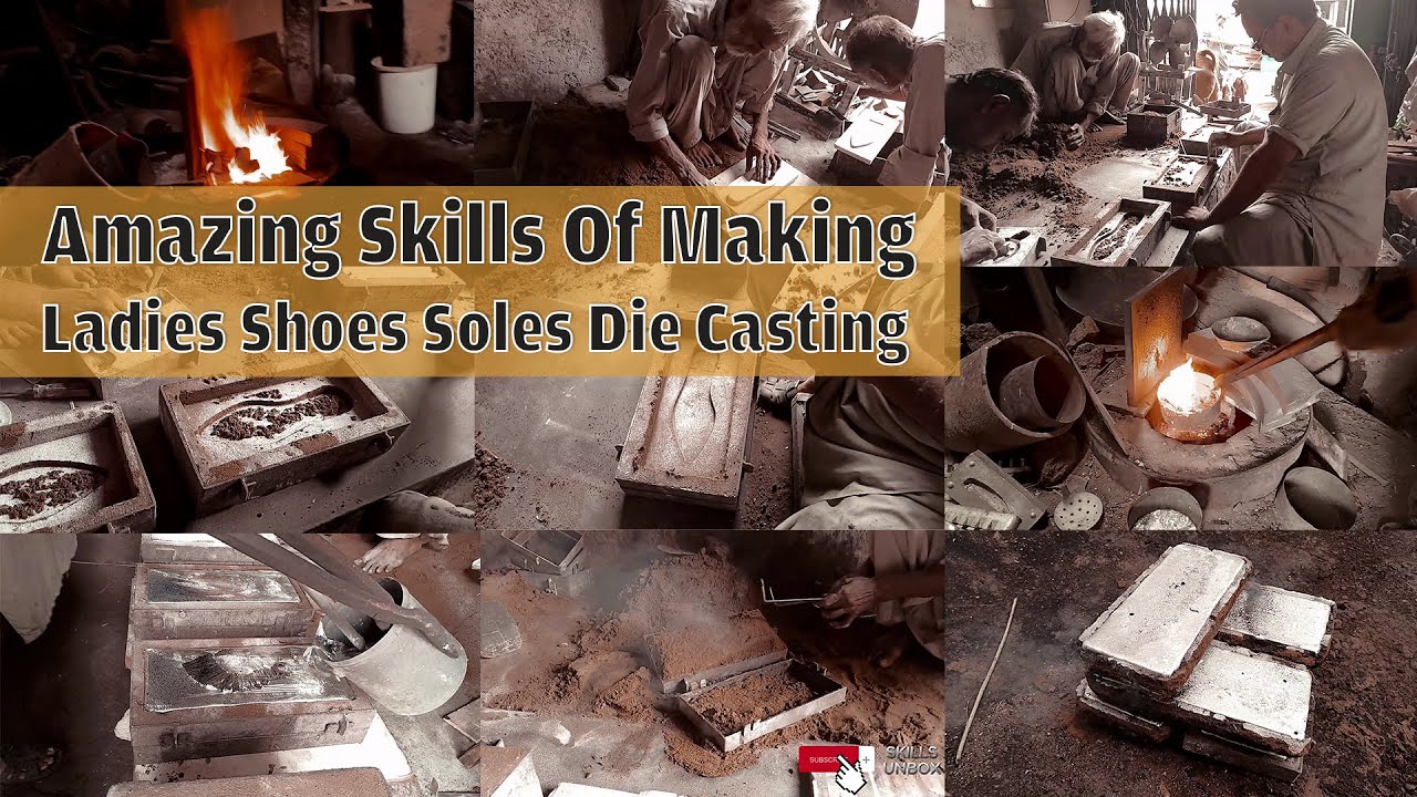 Amazing Skills Of Making Aluminium Shoes Sole Die Casting l Classic Way ...