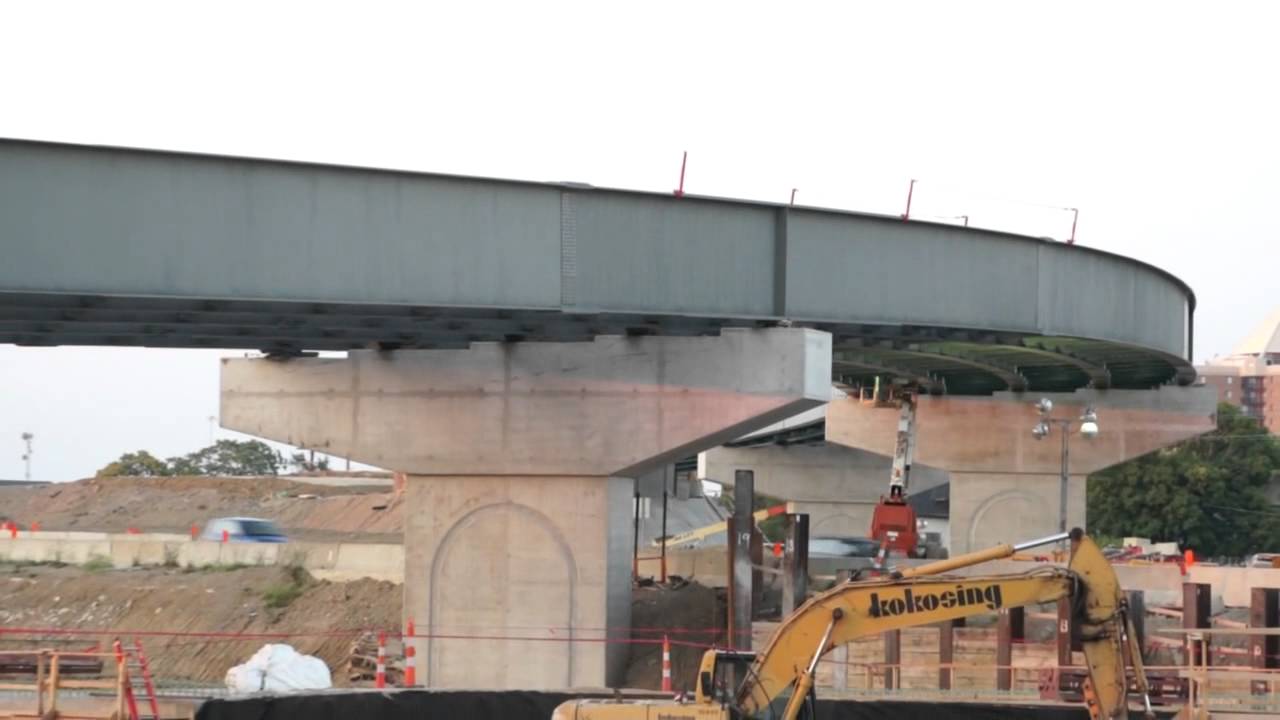 Installing Beams on New Flyover - YouTube