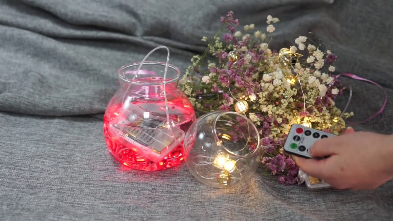 8 Modes AA Battery Operated Striped Bead LED String Lights with Timer ...