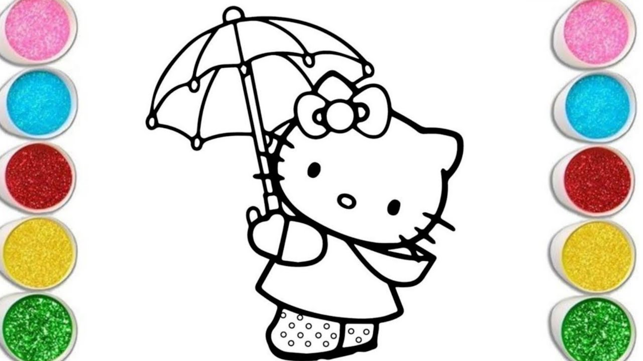Hello Kitty Holding an Umbrella Drawing,How to Draw Hello Kitty With ...