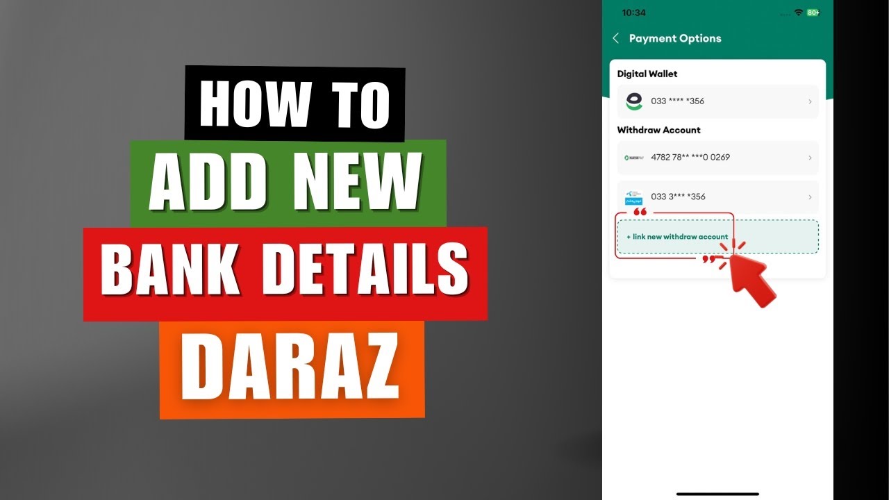 How To Add New Bank Details In Daraz | Daraz Payment Method - YouTube