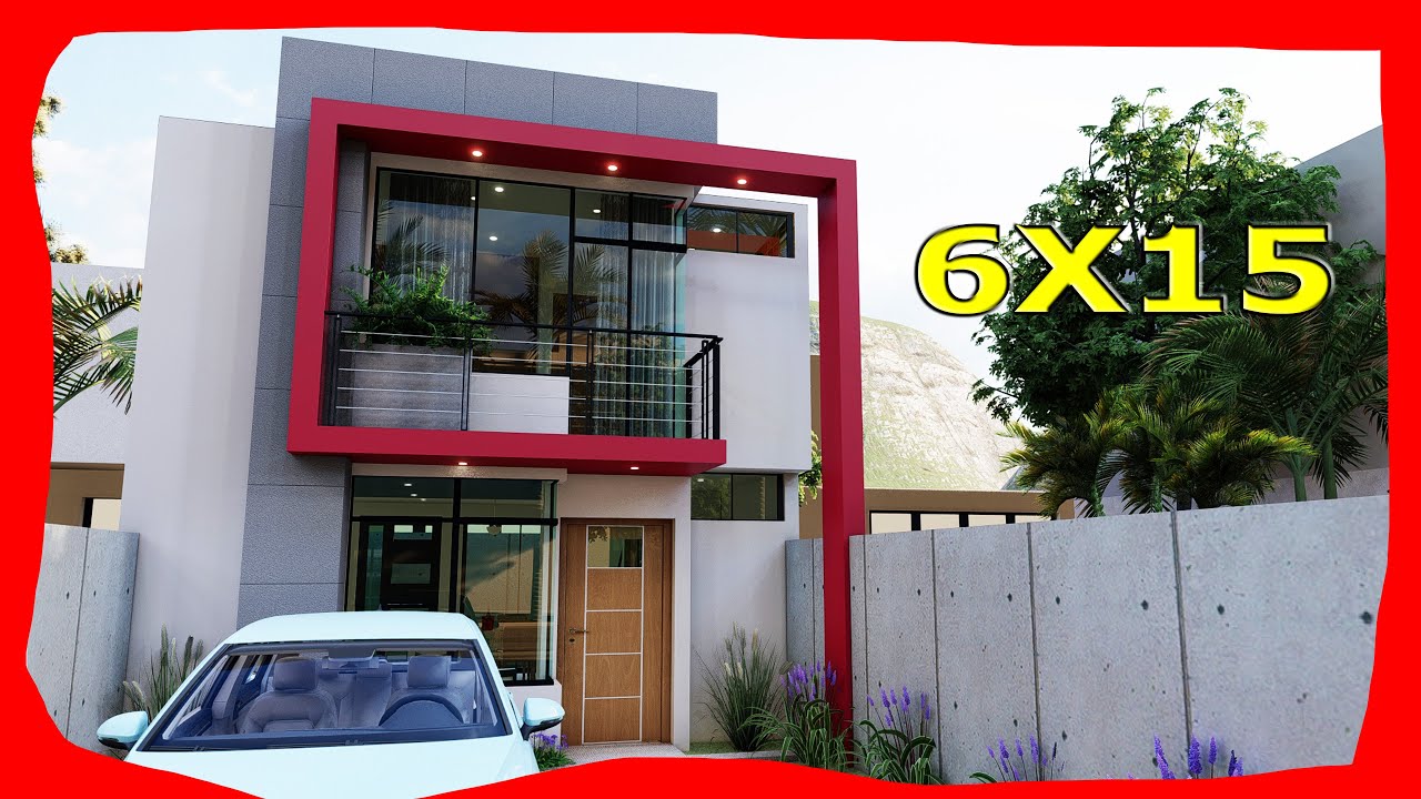 FACHADA de CASA de 6x15 MODERNA de DOS PISOS - YouTube