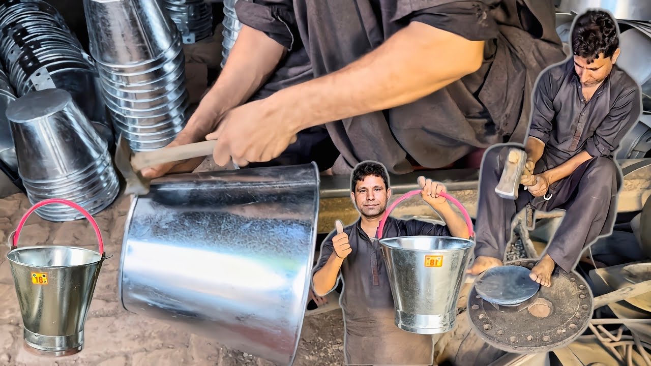 How a Galvanized Metal Bucket is Made Without Welding or Power Tools ...