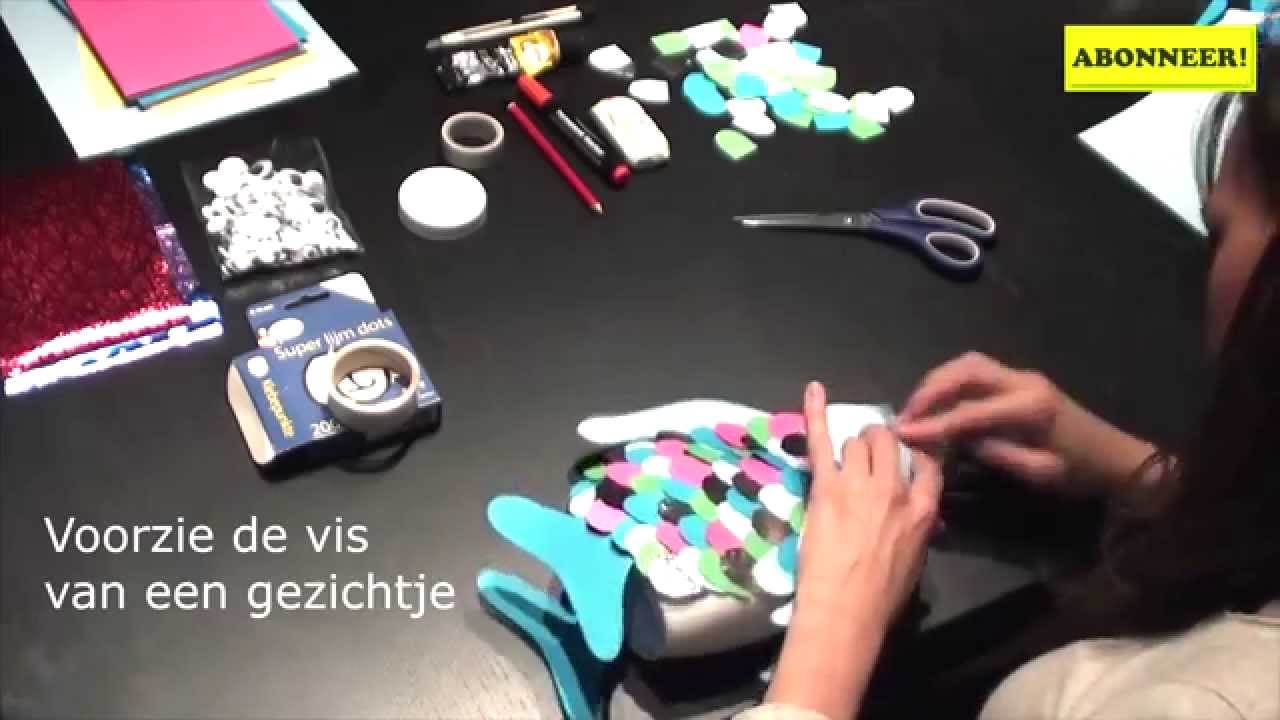 DIY: Maak je eigen spaarpot in de vorm van een vis! - YouTube