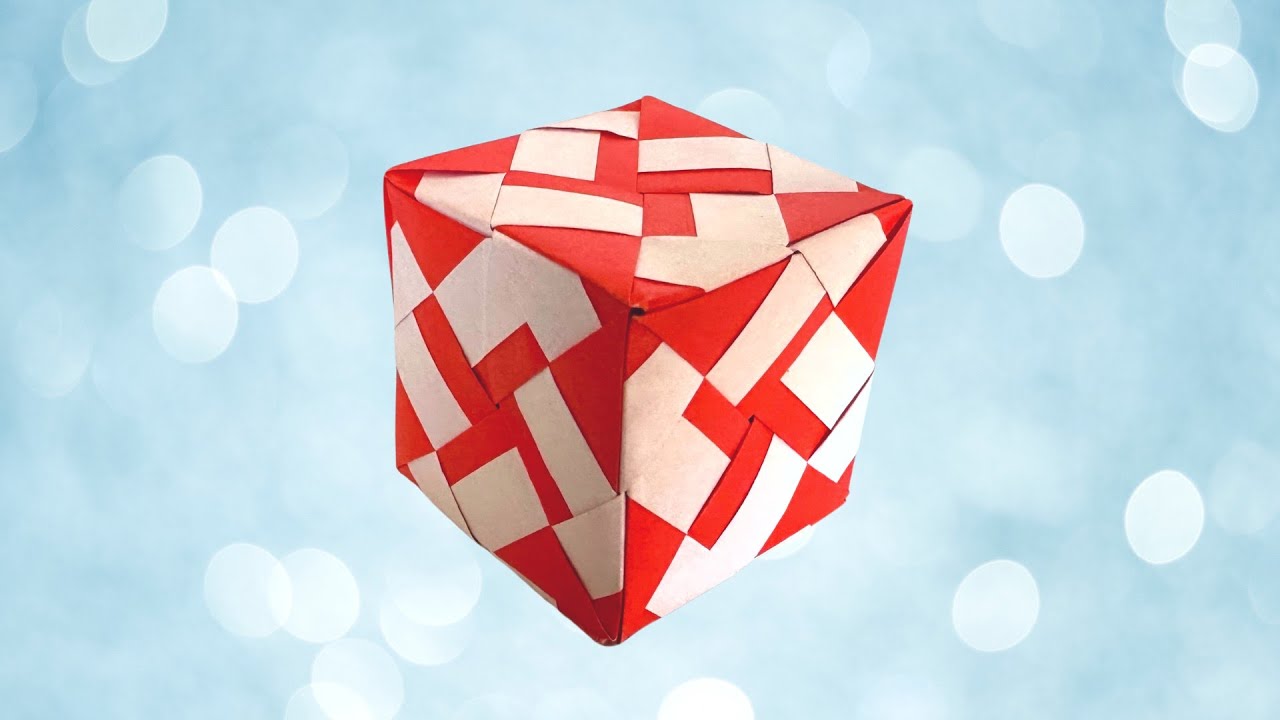 Origami Cube - 12 units- sonobe unit variations - YouTube