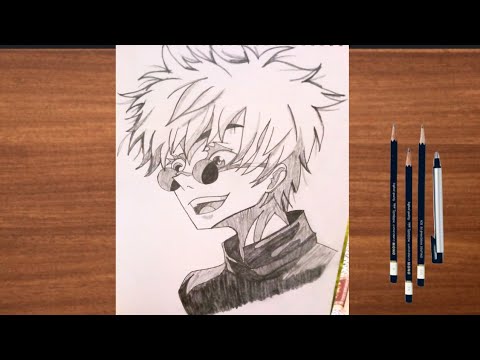 How To Draw Gojo Satoru Sketch|| easy anime boy pencil drawing ||Gojo ...