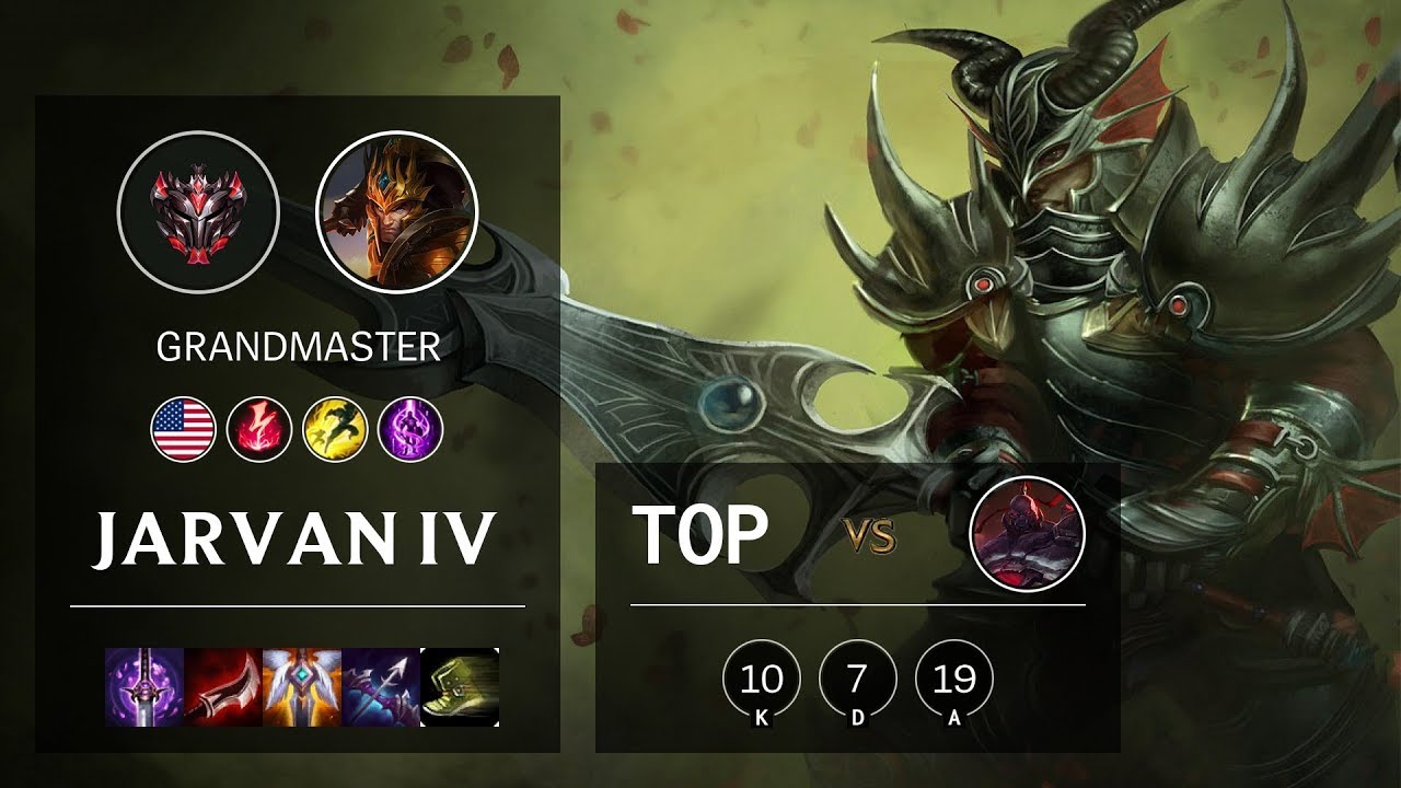 Jarvan IV Top vs Sion - NA Grandmaster Patch 10.9 - YouTube