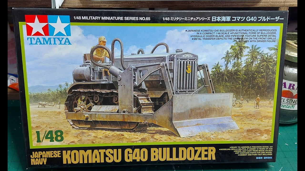Tamiya 32565 1:48 Komatsu G40 Bulldozer photo build - YouTube