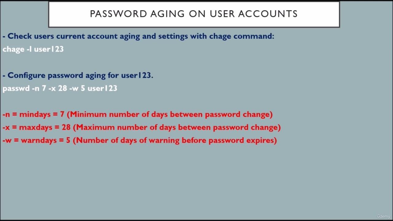 64 Password aging on user accounts - YouTube