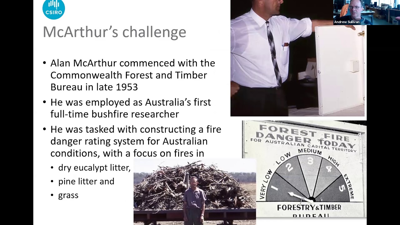 AFAC webinar: A Brief Account of Alan McArthur's Fire Research - YouTube