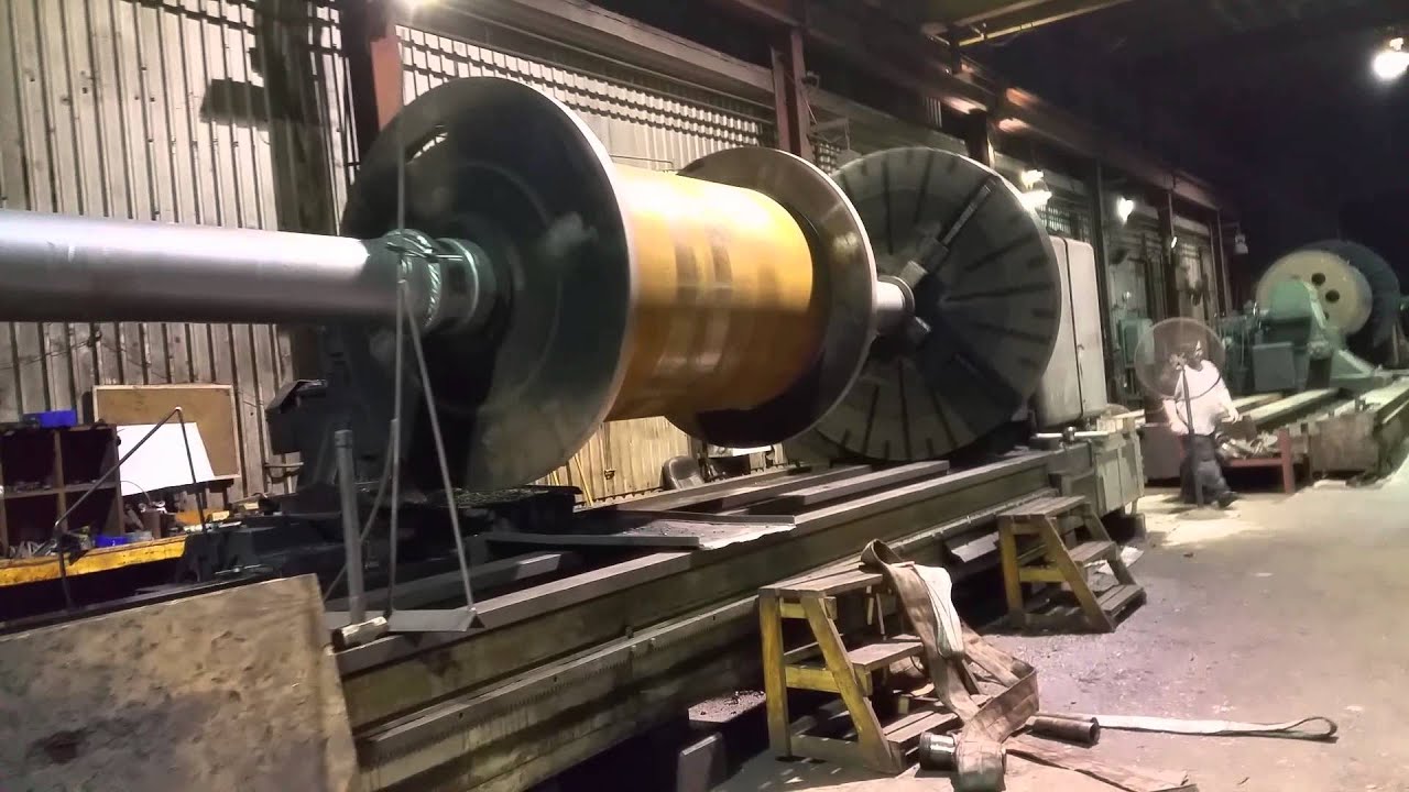 Large Noble and Lund Lathe - YouTube