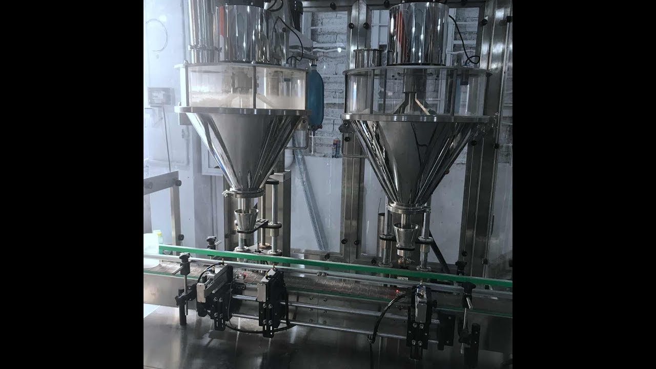 dual head powder filling machine - YouTube