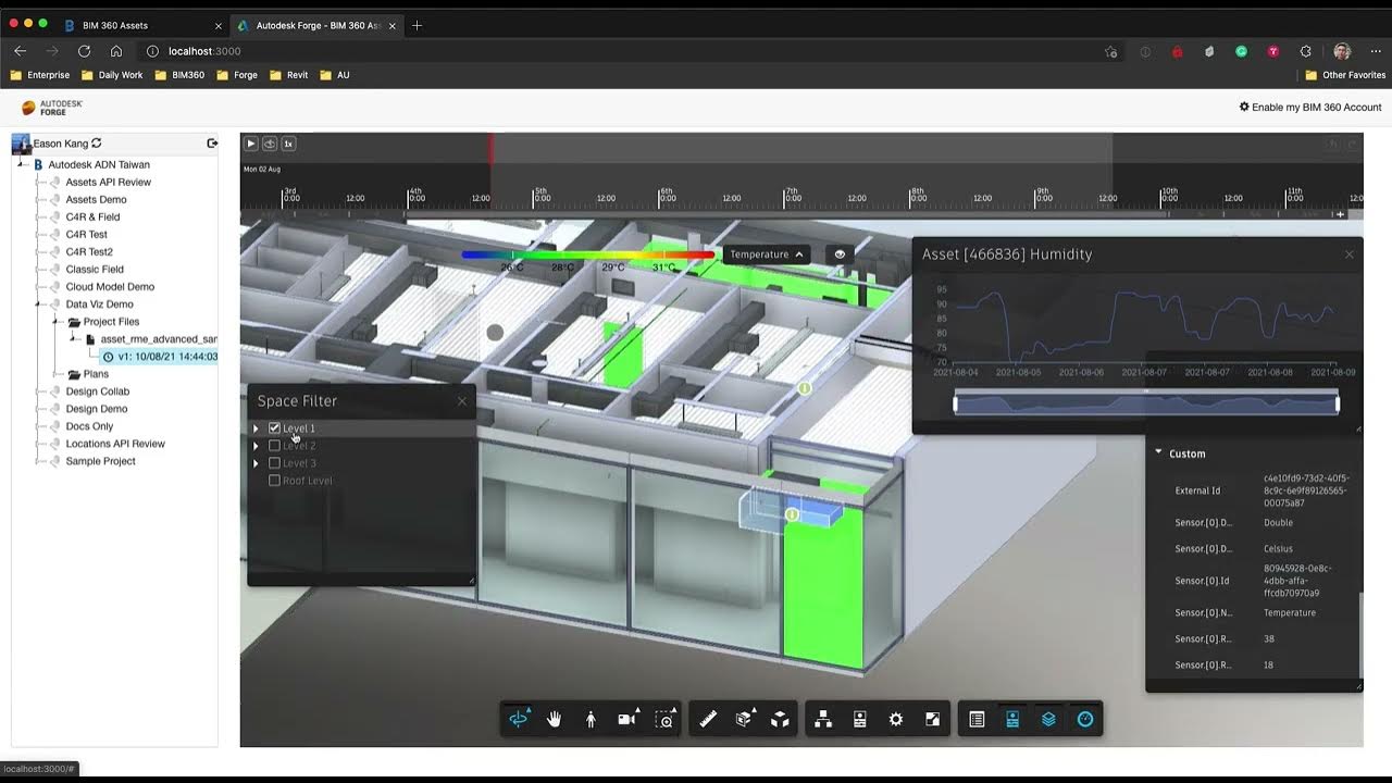 BIM360 Assets API & Forge Viewer & Sensor Data Integration Demo - YouTube