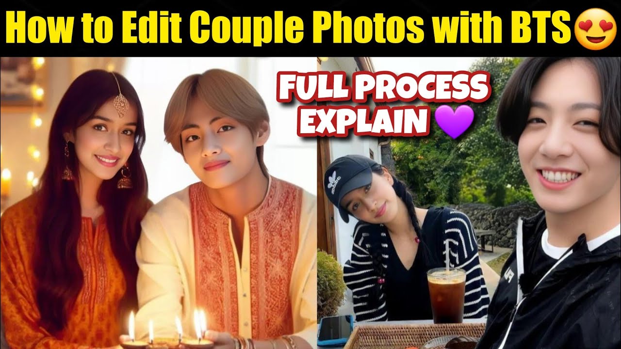 How to Edit Couple Photos with BTS 😍 Edits Photo With BTS in One Click ...