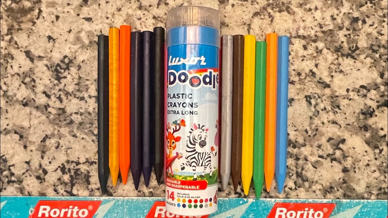 Luxor Doodles Plastic Crayons Extra Long 🌈 ️ - 14 Shades || Under ₹60 ...