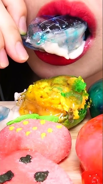 Asmr Mochi Candied Ice Cream Tanghulu Eating Sound Desserts Mukbang 찰떡
