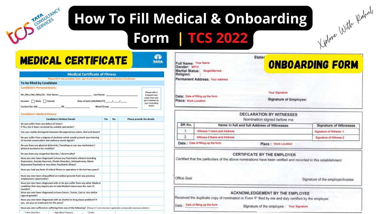 How To Fill TCS Onboarding Form 2022 How To Make TCS Medical