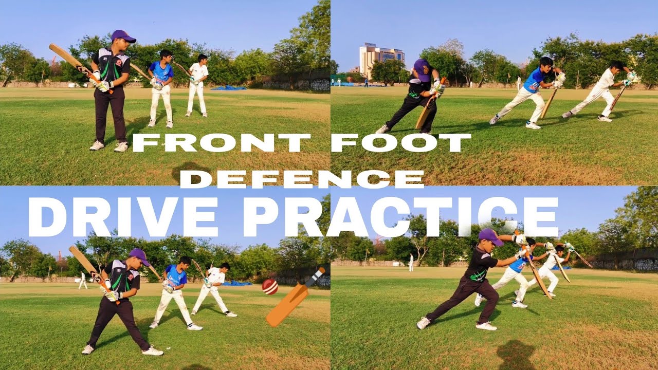 HOW TO PLAY FRONT FOOT DEFENCE || DRIVE PRACTICE DRILL ||FRONT FOOT ...