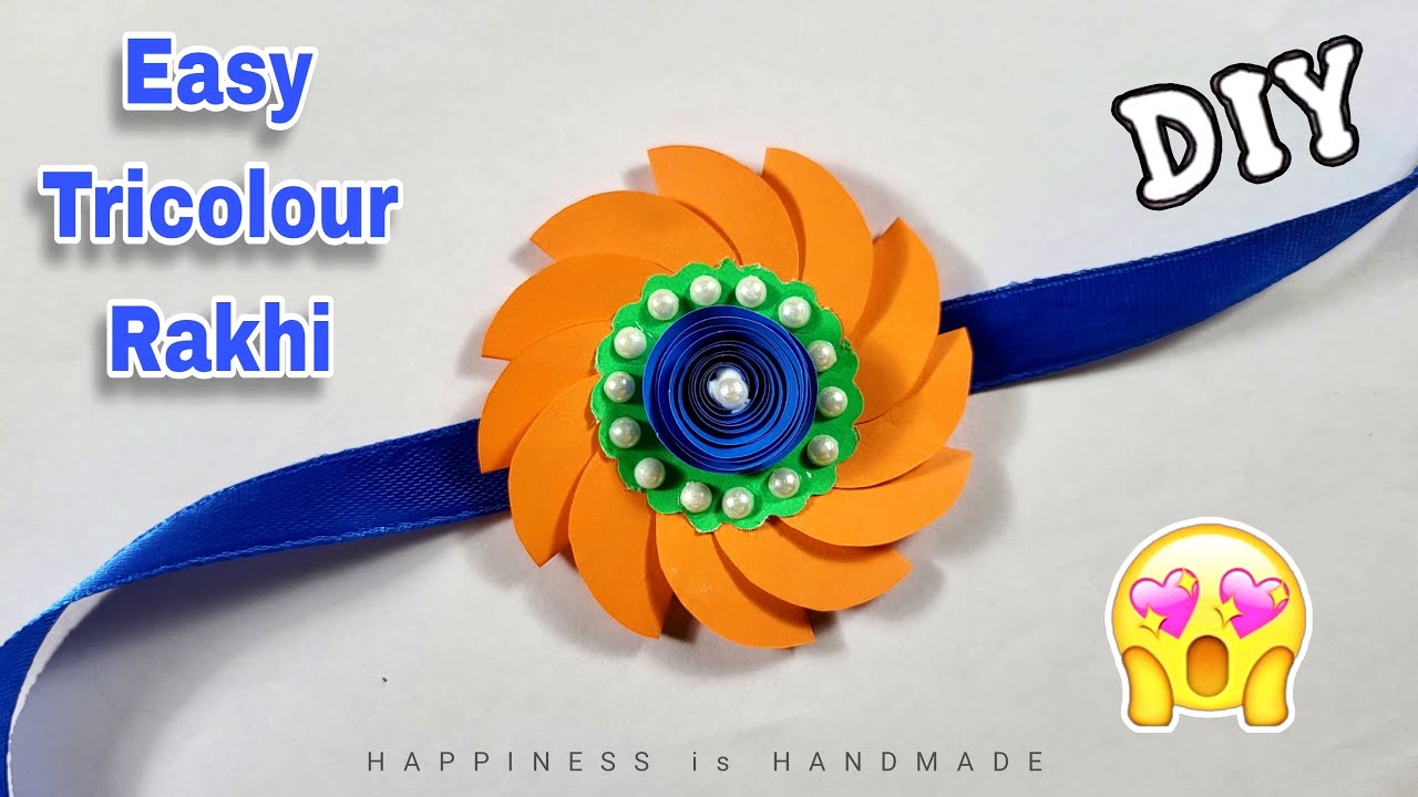 How to make Tricolour Paper Rakhi at Home || Independence Day Rakhi ...