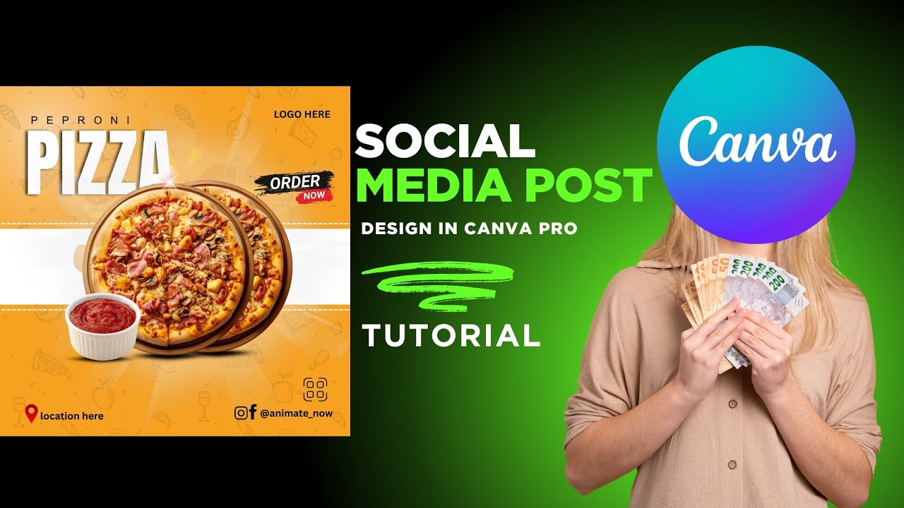 social media post design in canva pro version tutorial - YouTube