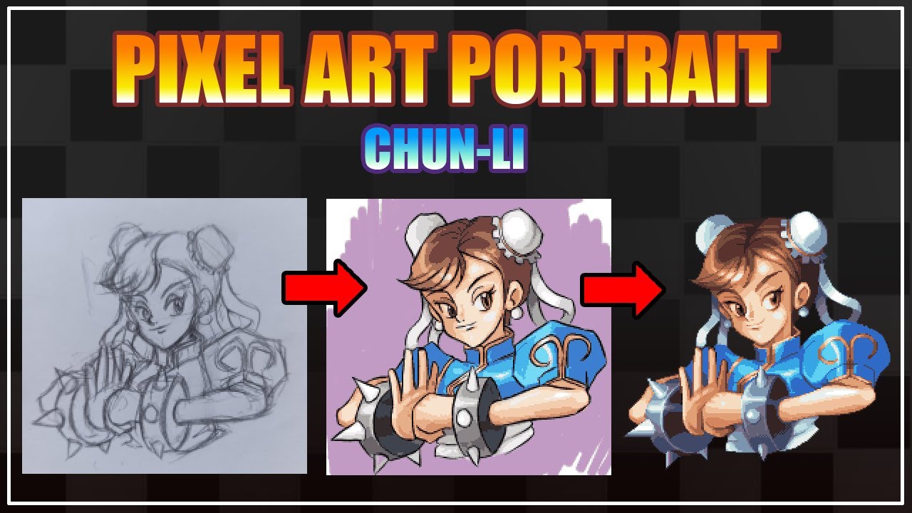 Street Fighter 2 (Chun-Li) - Pixel Art Portrait - YouTube