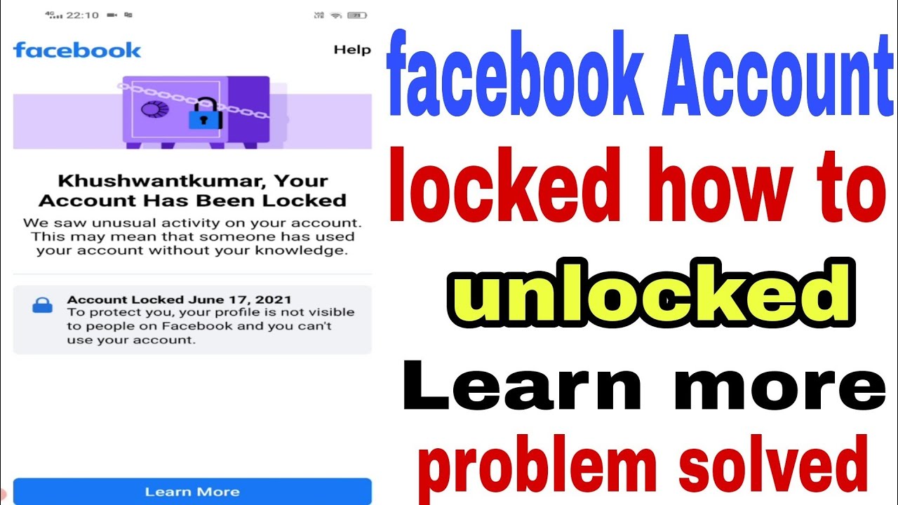 your account has been locked facebook learn more problem!how to unlock ...
