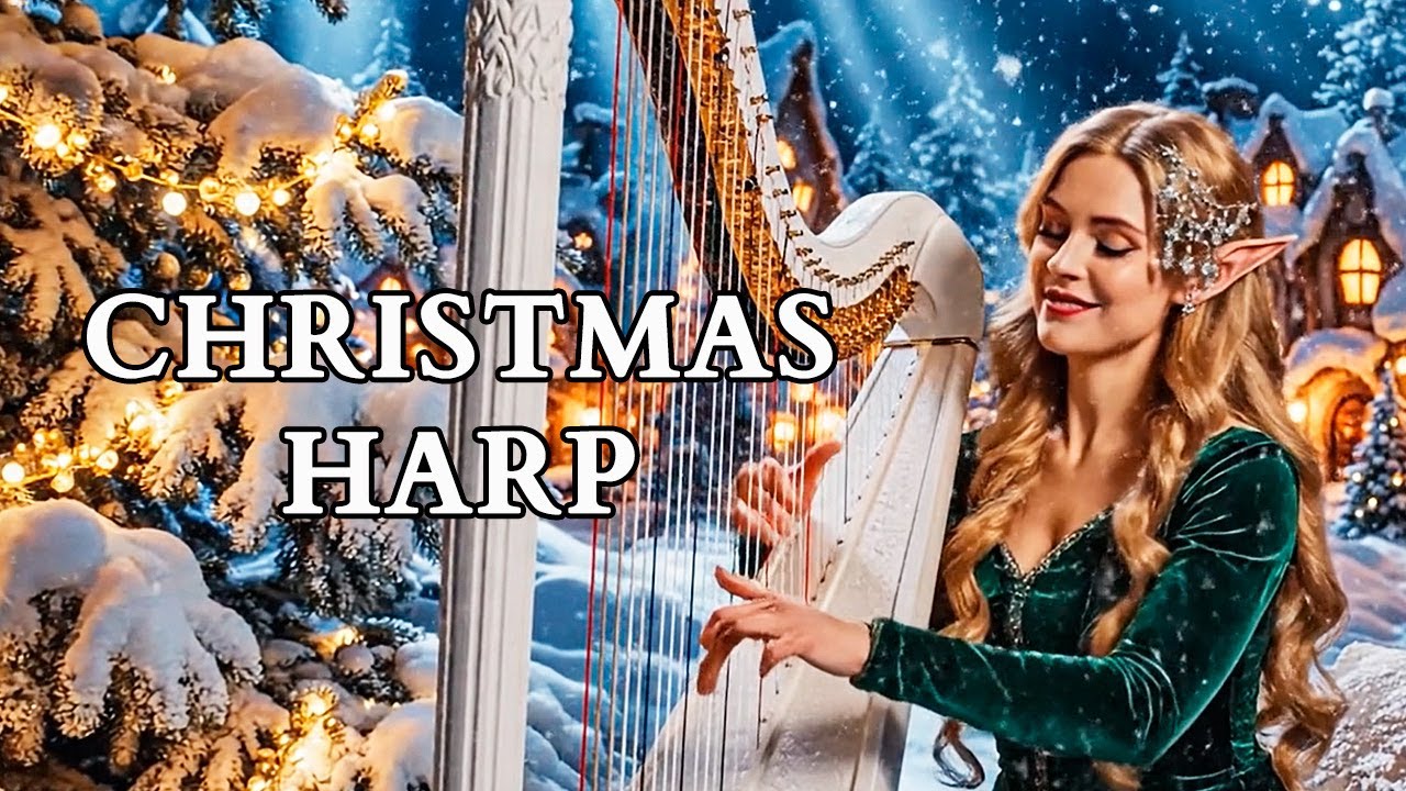 Northern Lights of Christmas Elven Harp Music 🪉 Warm, Calm and Magical ...
