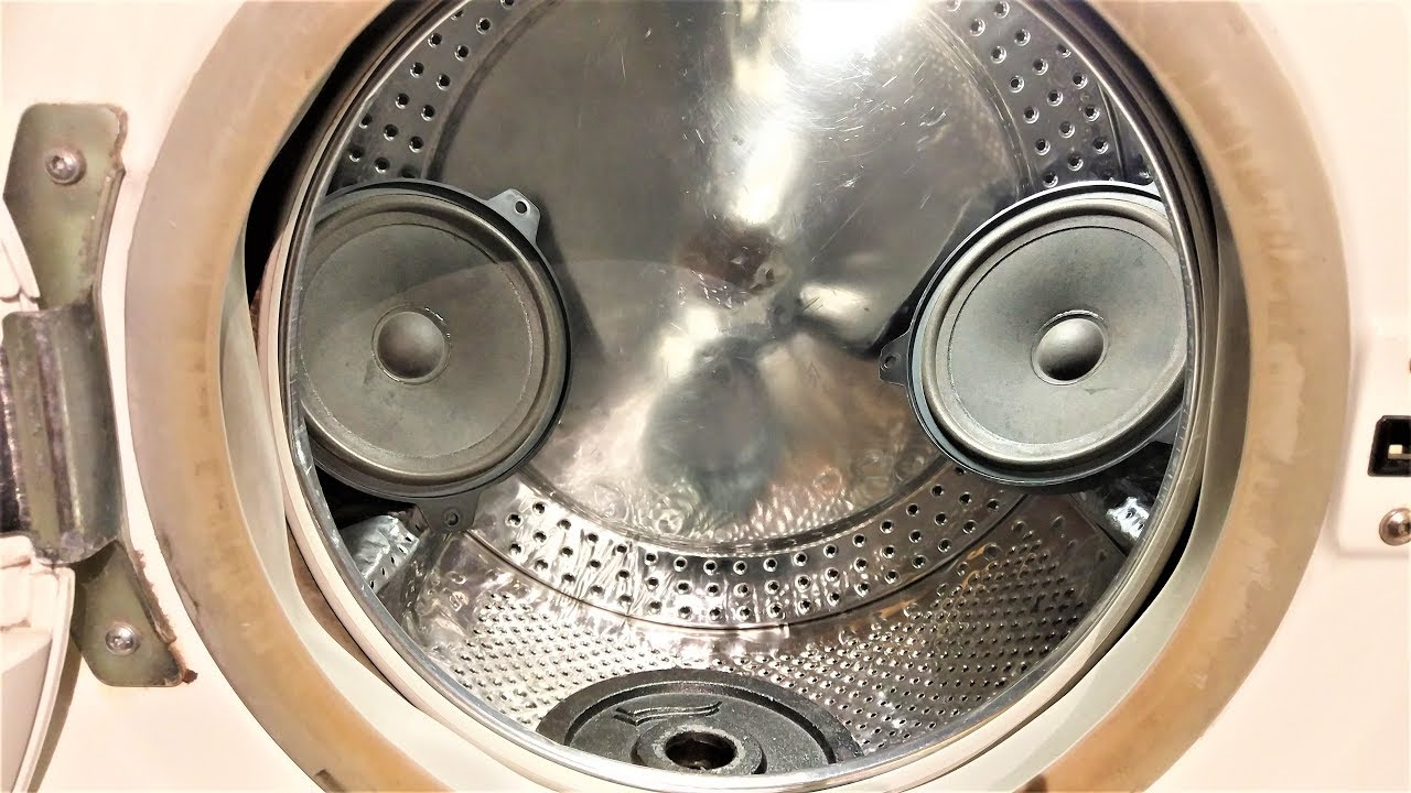 Experiment - Loudspeaker - in a Washing Machine - YouTube