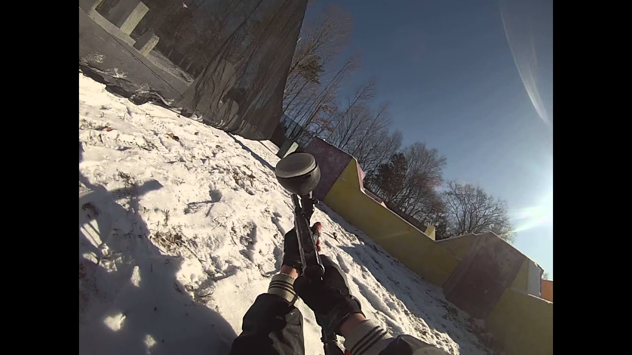 GoPro camera takes direct paintball shot! - YouTube