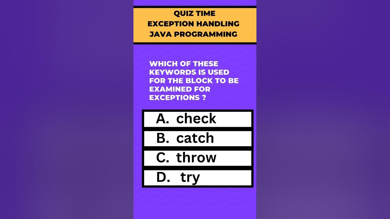 Quiz time Exception Handling Java programming#java#shorts#interview - YouTube