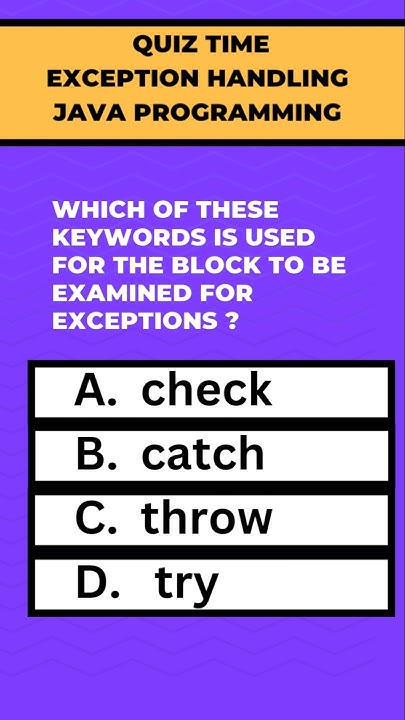 Quiz time Exception Handling Java programming#java#shorts#interview - YouTube