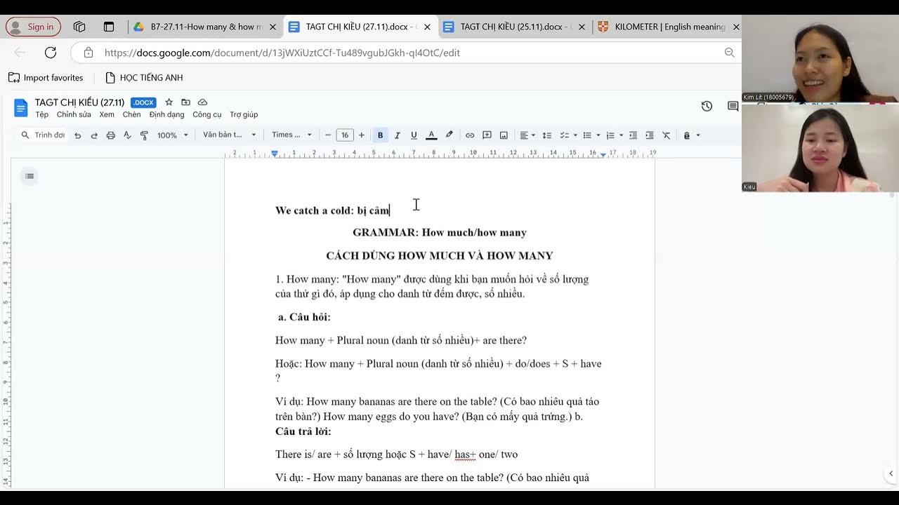 Khóa 2: B7-27.11-How many & how much - YouTube