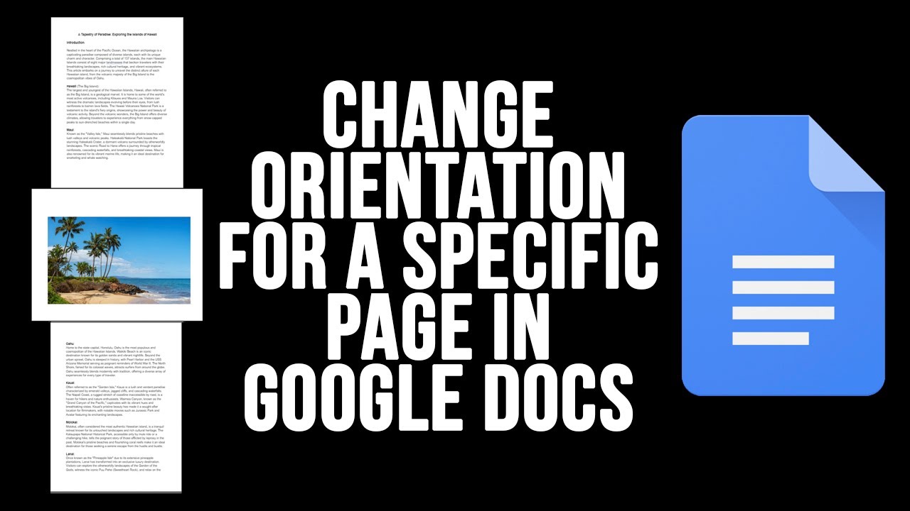 How to Change the Orientation for a Specific Page or Pages in Google ...