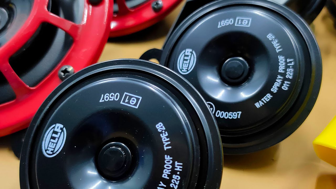 Hella Compact horn 12v Sound test - YouTube