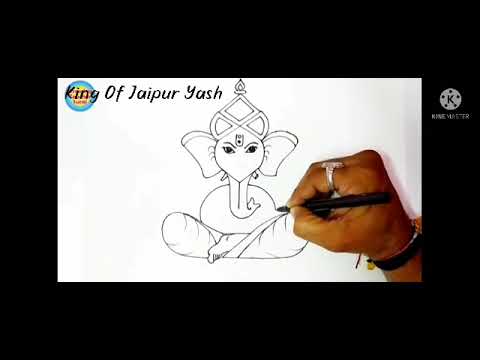 Ganesh ji ke sundar si drawing - YouTube