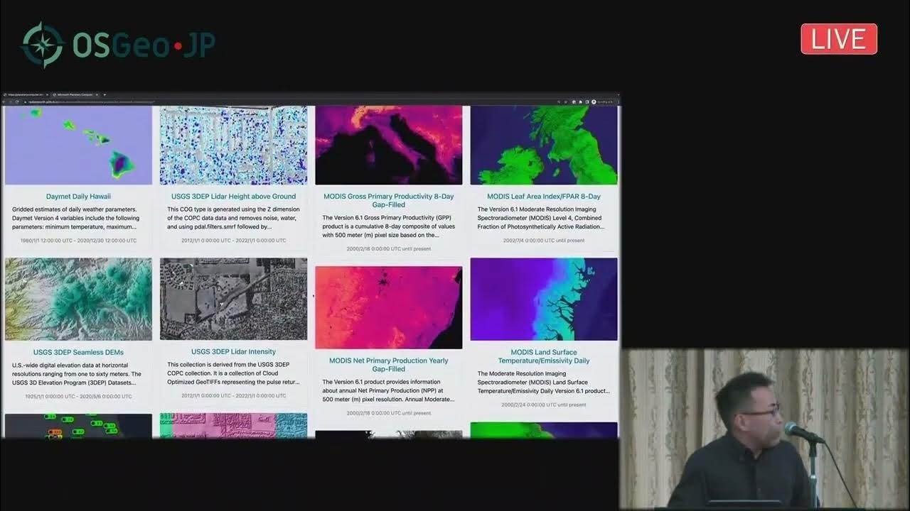 FOSS4G Japan 2022 Online Core Day - STAC からはじめる地球観測衛星データの利活用 - YouTube