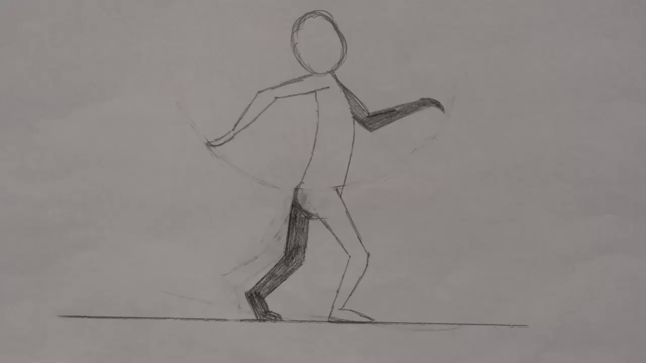 8 frame walk cycle with breaking of the arm. - YouTube