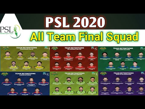 PSL 2020 - All Team Final Squad | PSL 5 | Pakistan Super League 2020 ...