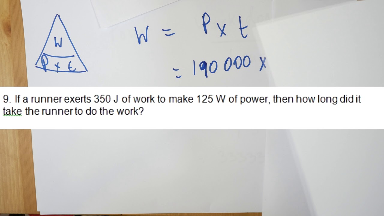 Power part 2 Calculating Work Done and Time - YouTube