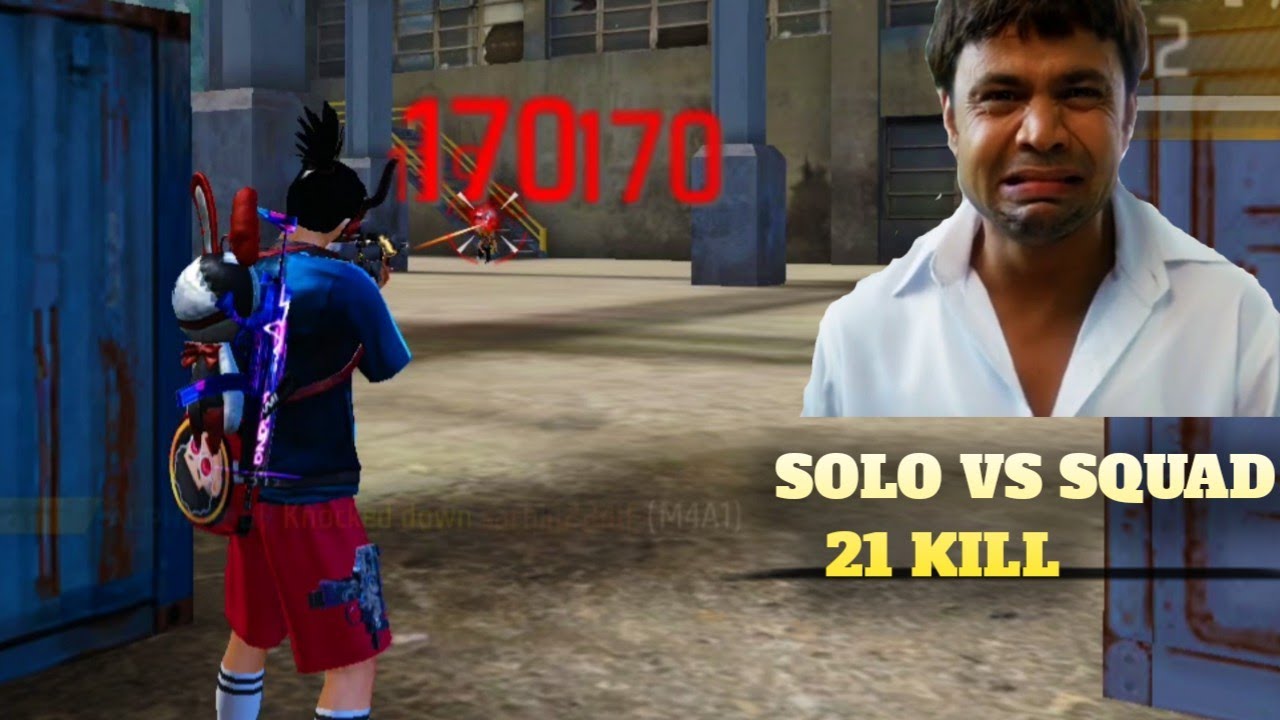 SOLO VS SQUAD || FULL RUSH RED GAMEPLAY 21 KILL🔥|| SOLO VS SQUAD RANK ...