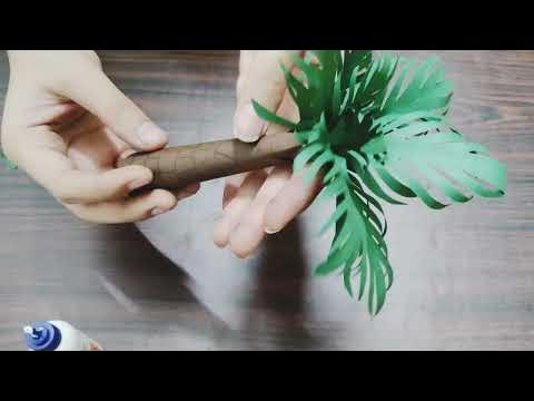 Paper Palm Tree | Easy Paper Tree Craft | Fake Plant - Step by Step ...