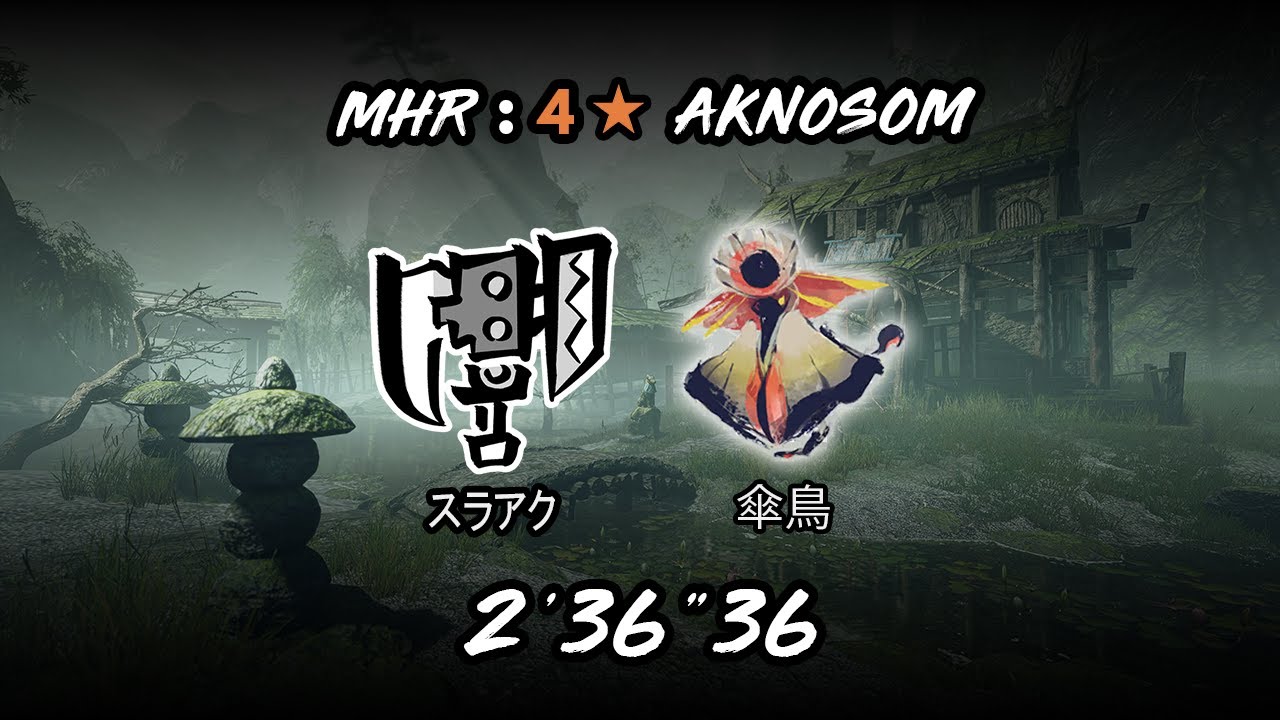【MH: Rise】 4★ Hub Quest┃Aknosom 傘鳥 2'36"36 Switchaxe スラアク - YouTube